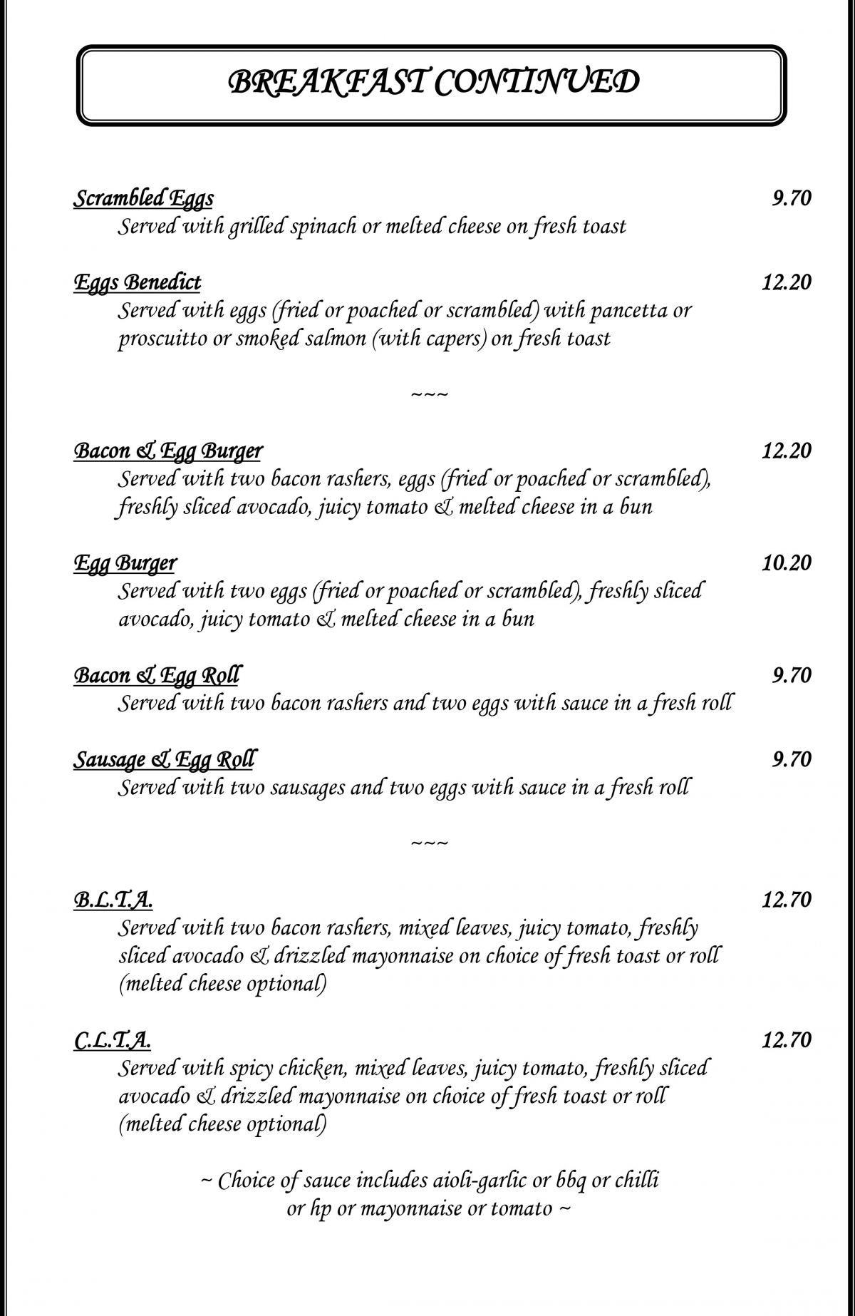 Menu – Cafe Cibo